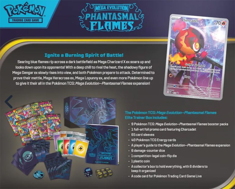 PKM Mega Evolution – Phantasmal Flames Elite Trainer Box – Gameplanet